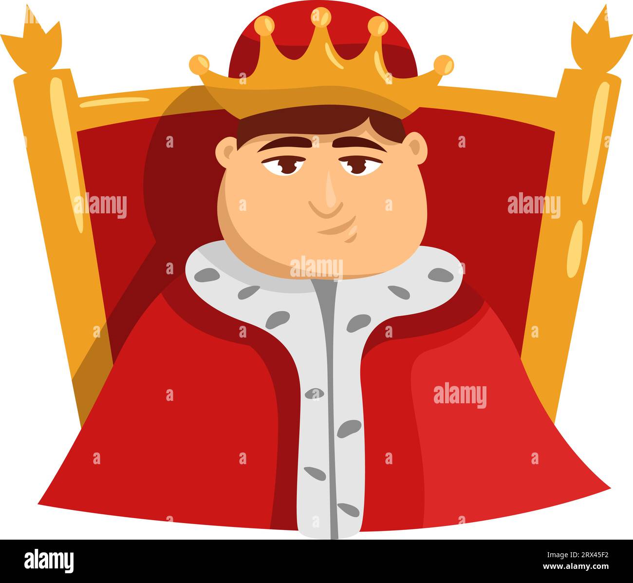 King sitting in throne, illustration, vector on a white background ...