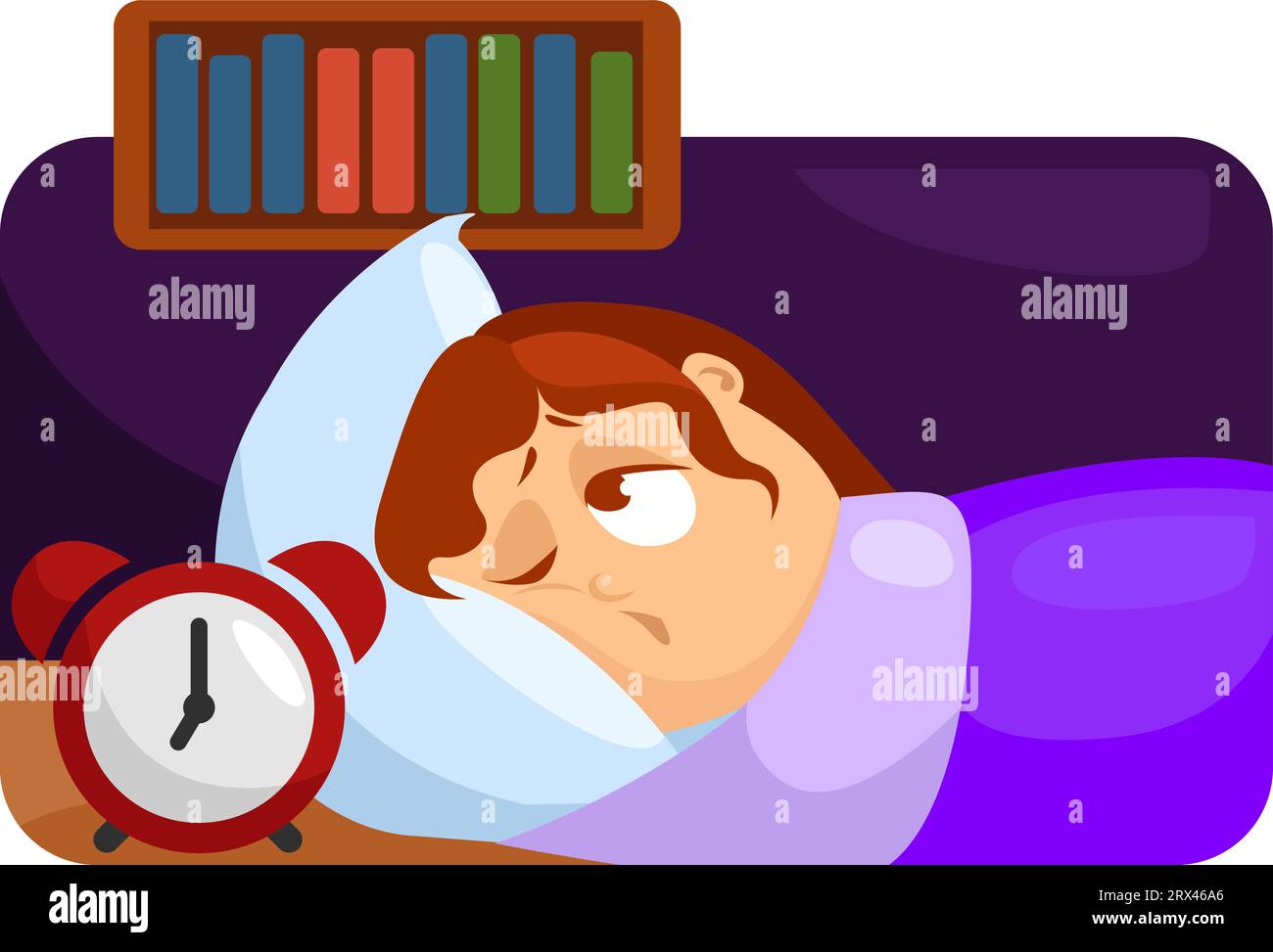 Monday morning clock alarm, illustration, vector on a white background ...