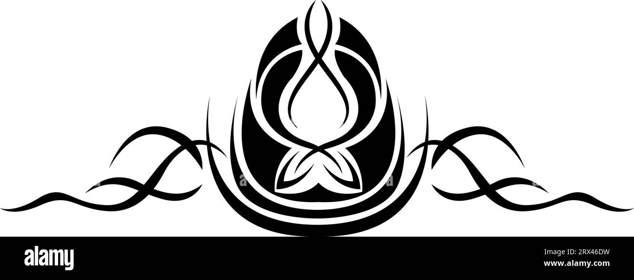 Lotus flower tattoo, tattoo illustration, vector on a white background ...