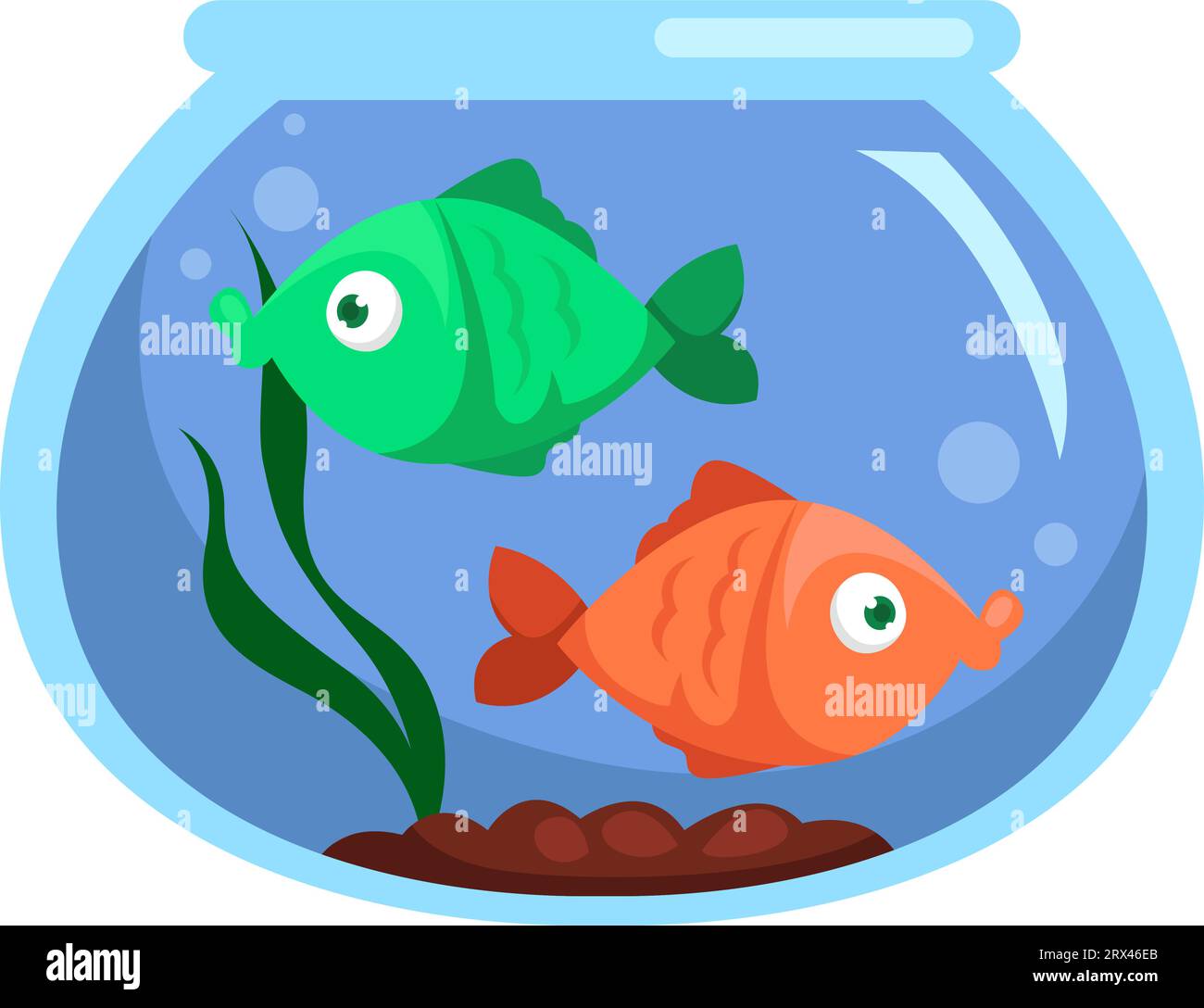 Fishes in aquarium, illustration, vector on a white background Stock ...