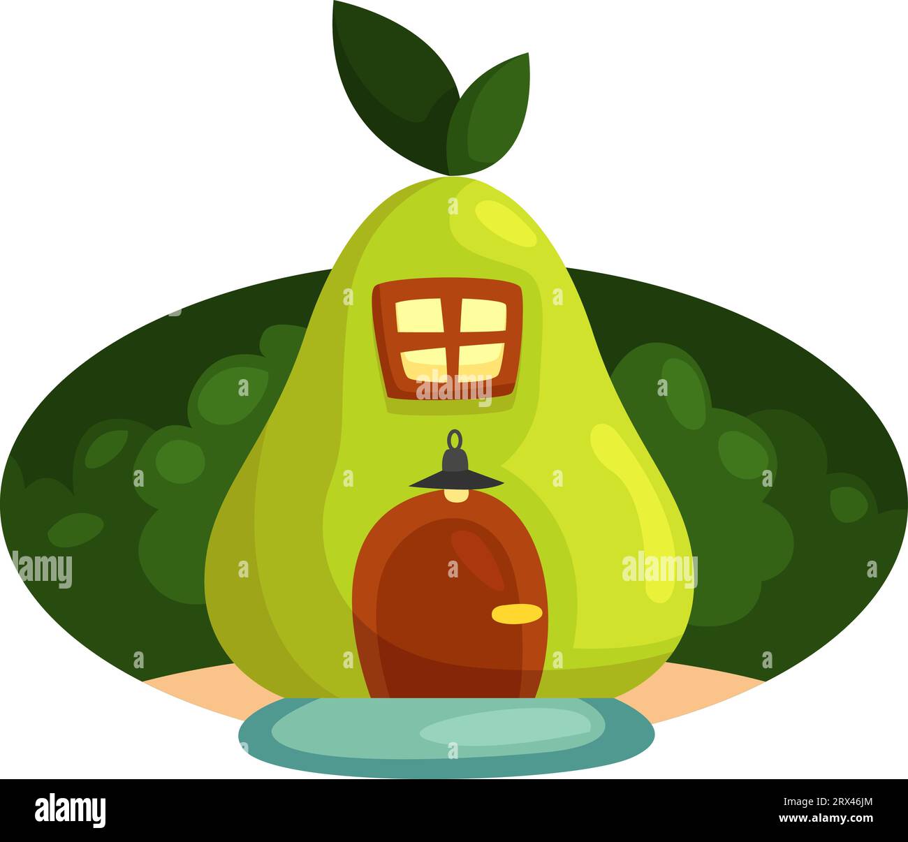 Pear house, illustration, vector on a white background Stock Vector ...