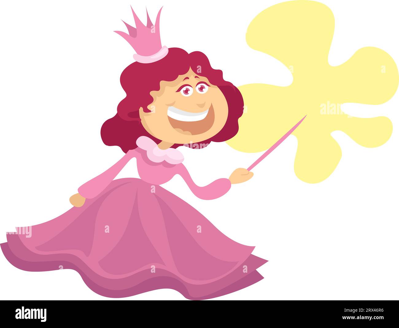 Princess with magic wand, illustration, vector on a white background ...