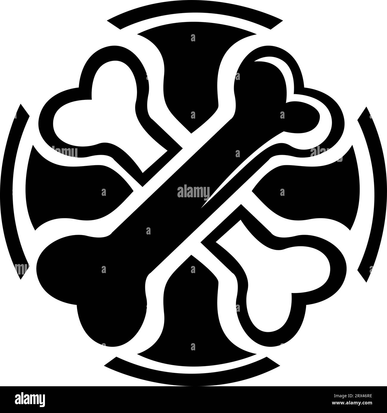 Bones tattoo, tattoo illustration, vector on a white background Stock ...