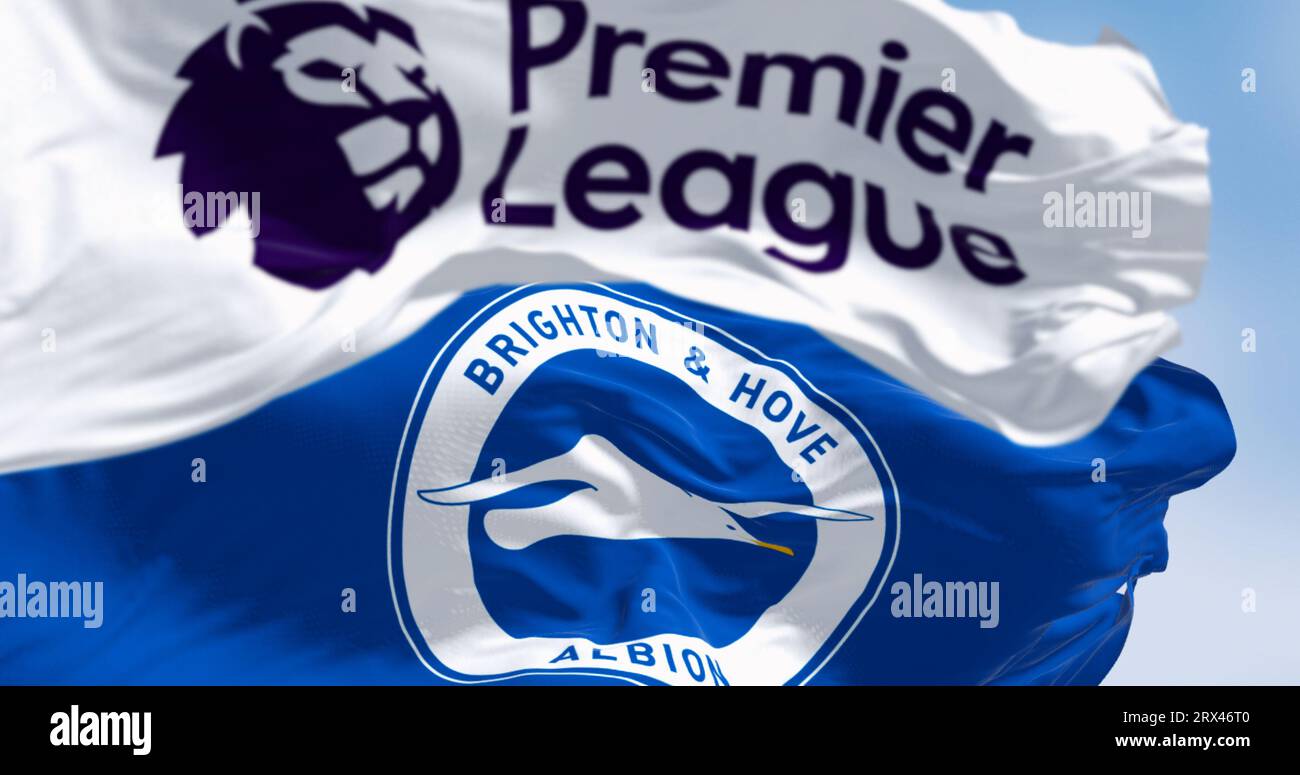 Brighton, UK, Aug. 23 2023: Brighton football club and Premier League ...