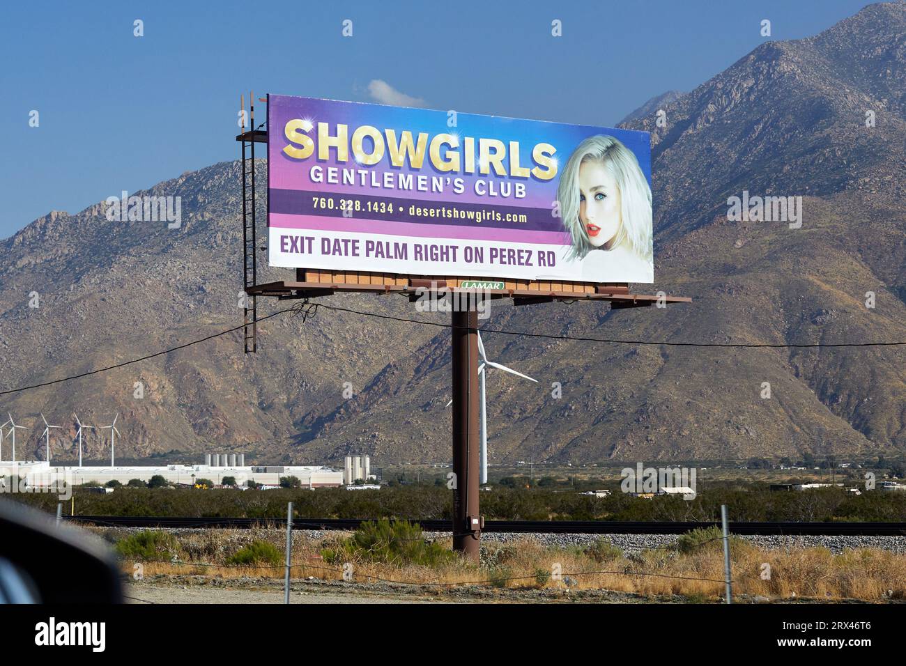 Cabazon, California, USA. 17th Sep, 2023. Freeway billboard for ...
