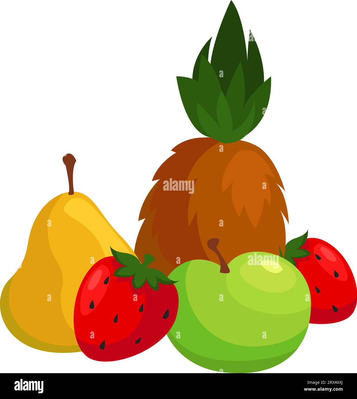 Summer diet fresh fruits Stock Vector Images - Alamy