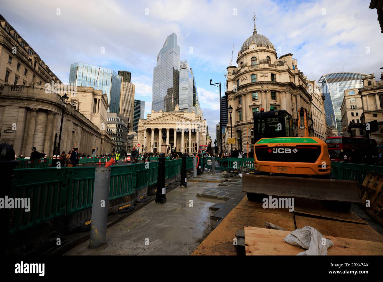 Construction works on Bank Junction outside the Bank of England and The ...
