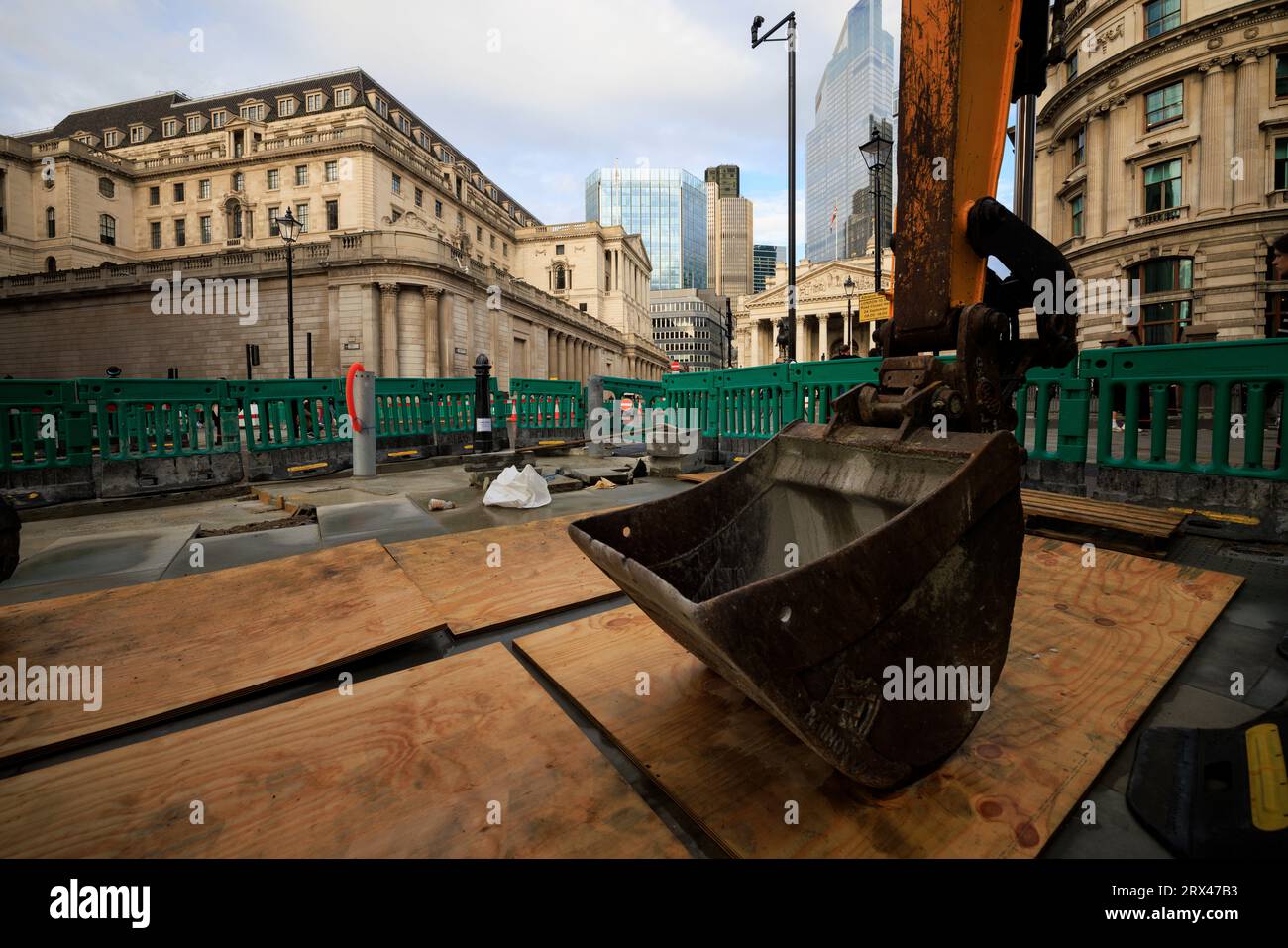 Construction works on Bank Junction outside the Bank of England and The ...