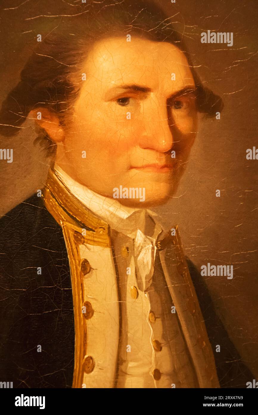 England, London, Portrait of Captain James Cook (1728-79) by John Webber dated 1776 Stock Photo ...