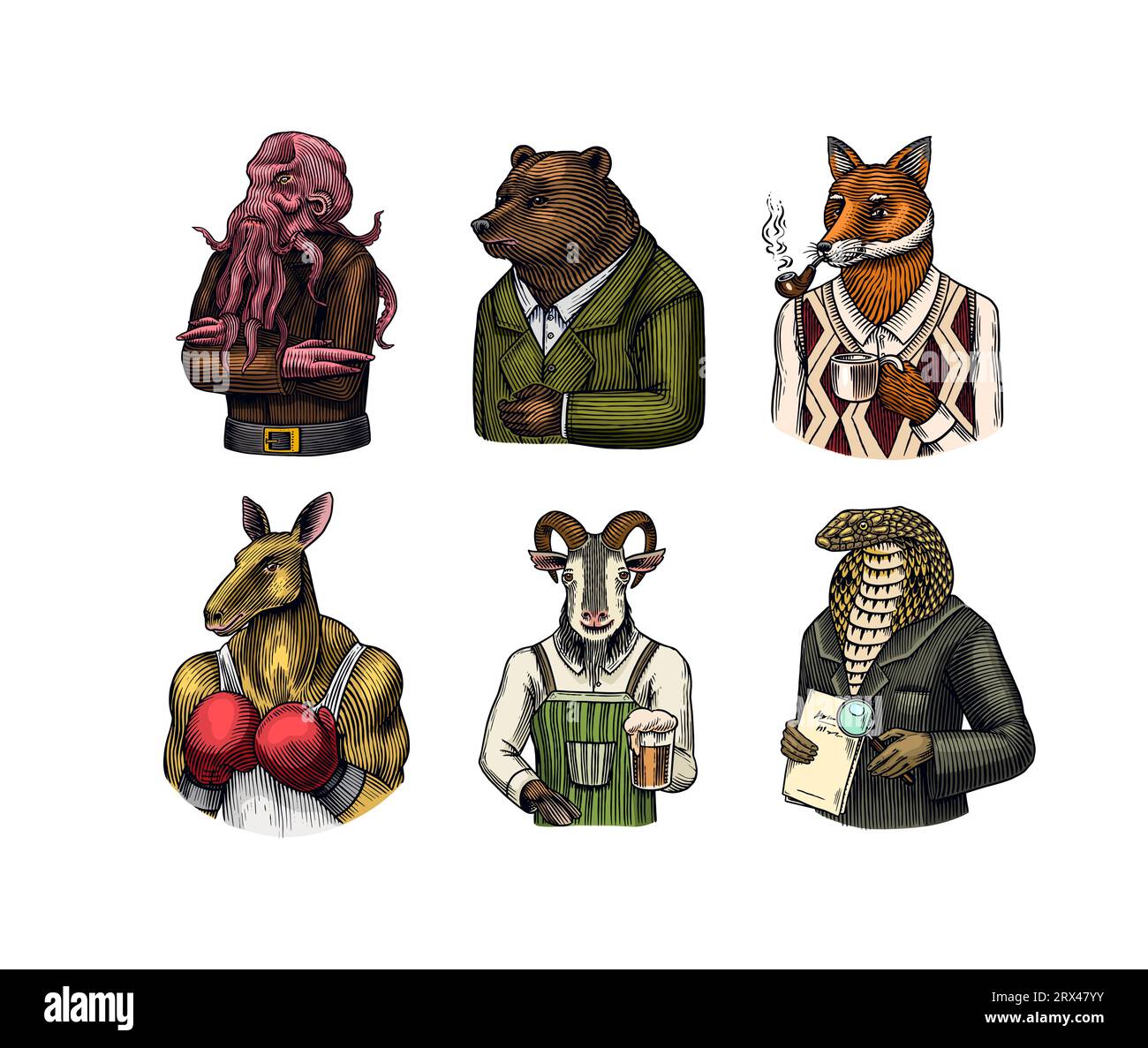 Grizzly Bear, Octopus, t-rex dinosaur, Elephant, Indian cobra snake ...