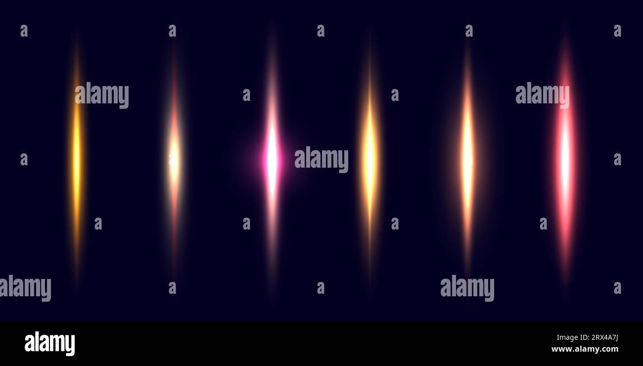 Neon divider lines set. Glowing vertical stripes collection ...