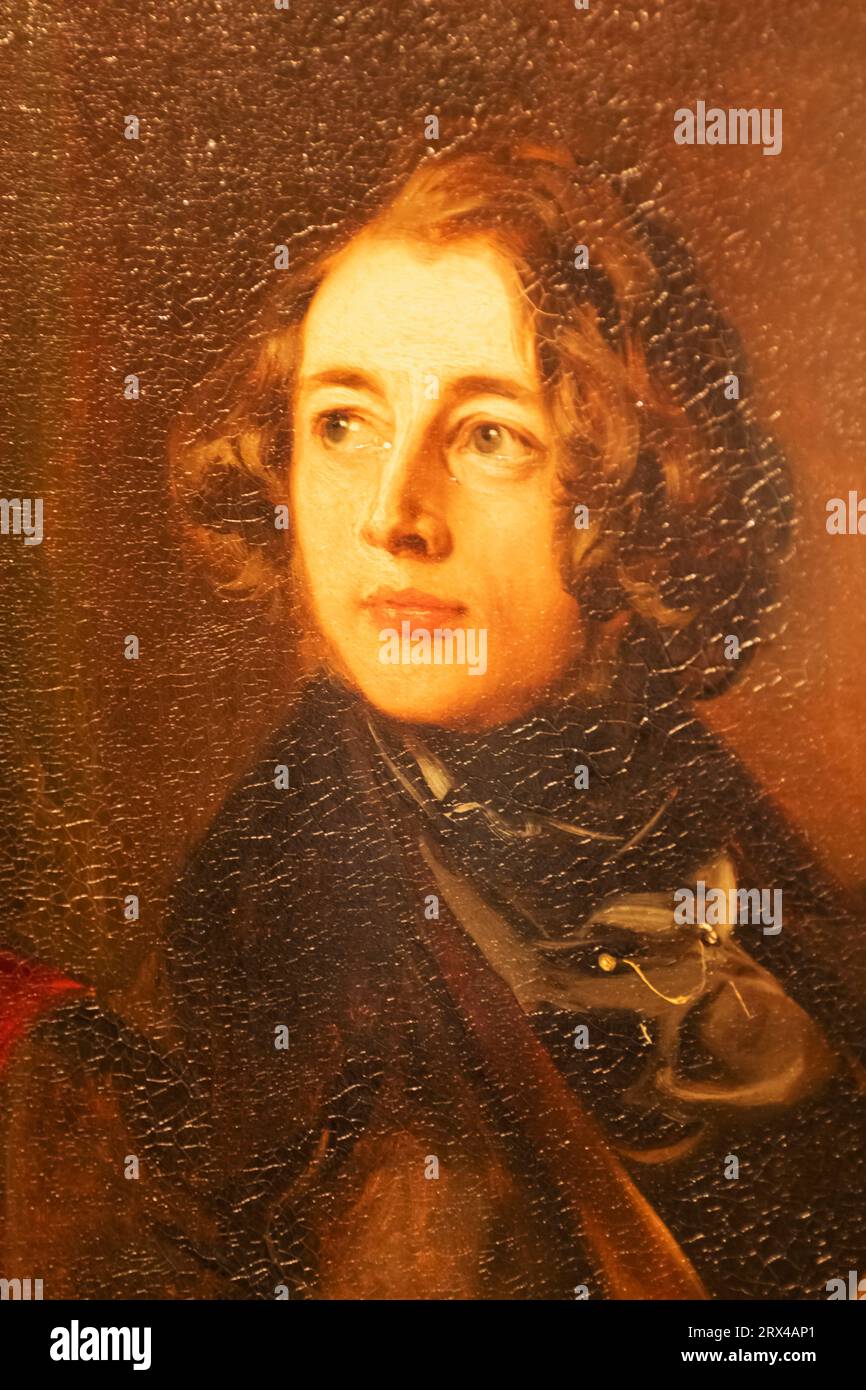 England, London, Portrait of Charles Dickens (1812-70) by Daniel ...