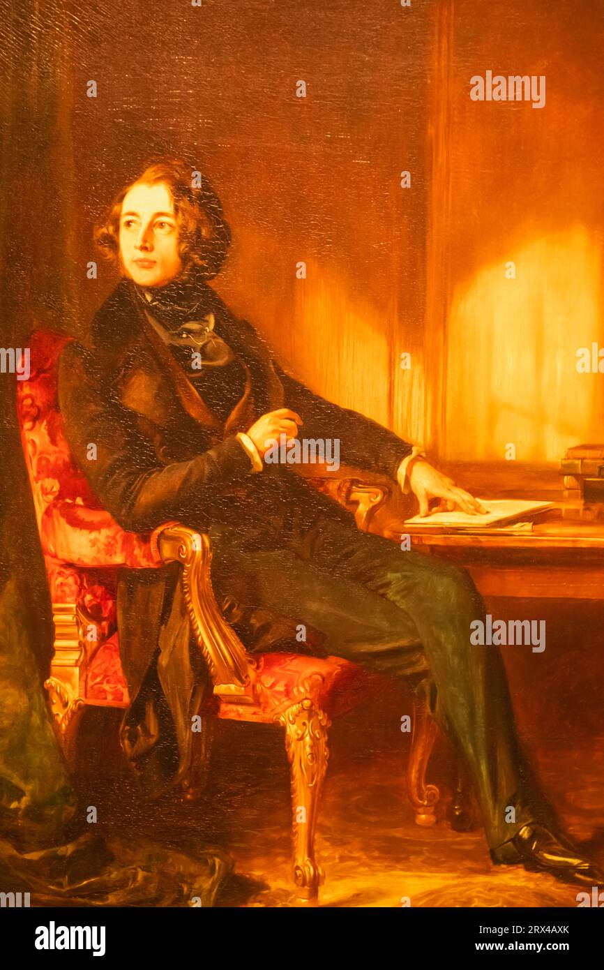 England, London, Portrait of Charles Dickens (1812-70) by Daniel ...