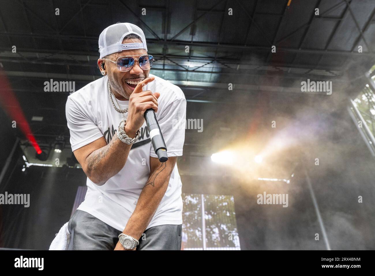 Musical artist Nelly performs after the first round of LIV Golf Chicago ...