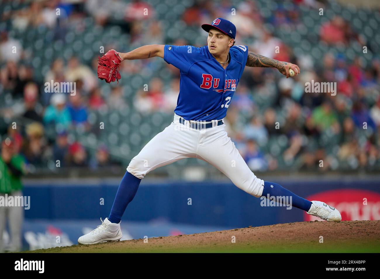 Buffalo Bisons pitcher Ricky Tiedemann (32) during an MiLB ...