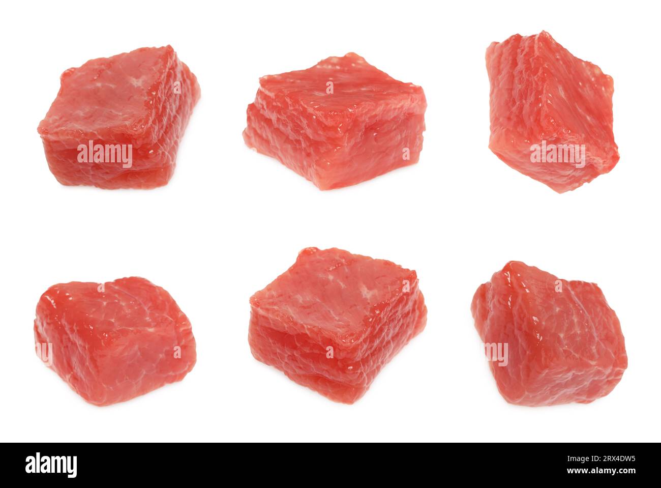 Set with raw beef for goulash isolated on white Stock Photo - Alamy