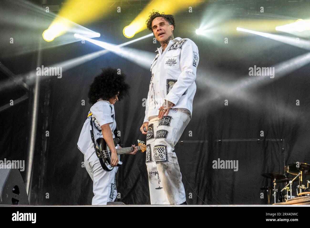 Jason Aalon Butler of Fever 333 performs during Louder Than Life Music ...