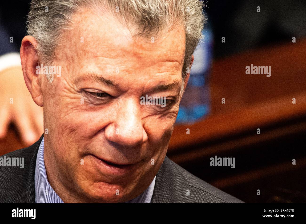 Bogota, Colombia. 22nd Sep, 2023. Colombia's former president Juan ...