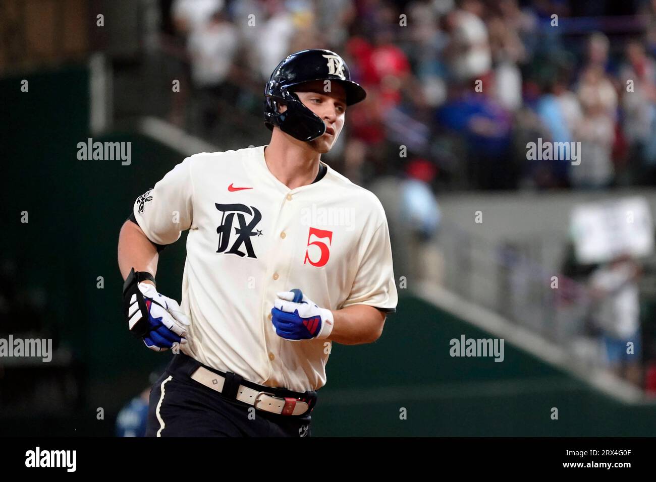 Texas Rangers' Corey Seager runs the bases on a solo home run against ...