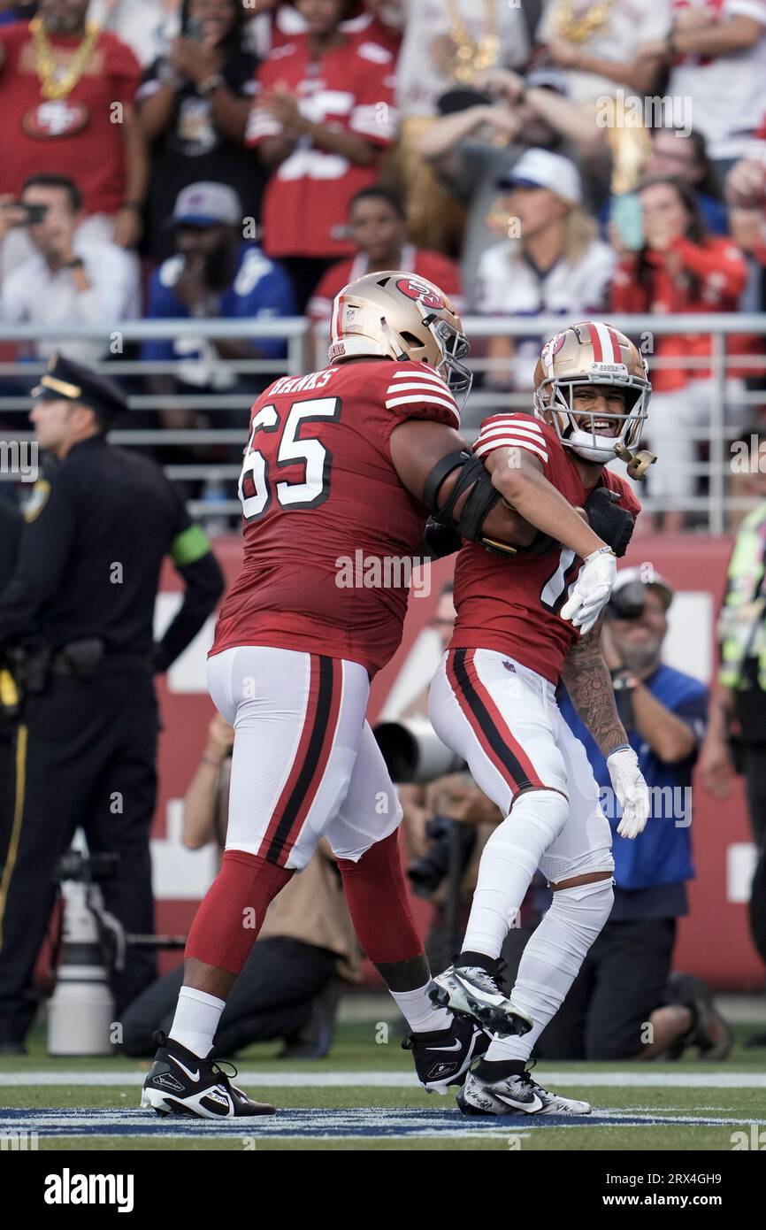 San Francisco 49ers wide receiver Ronnie Bell, right, celebrates with ...