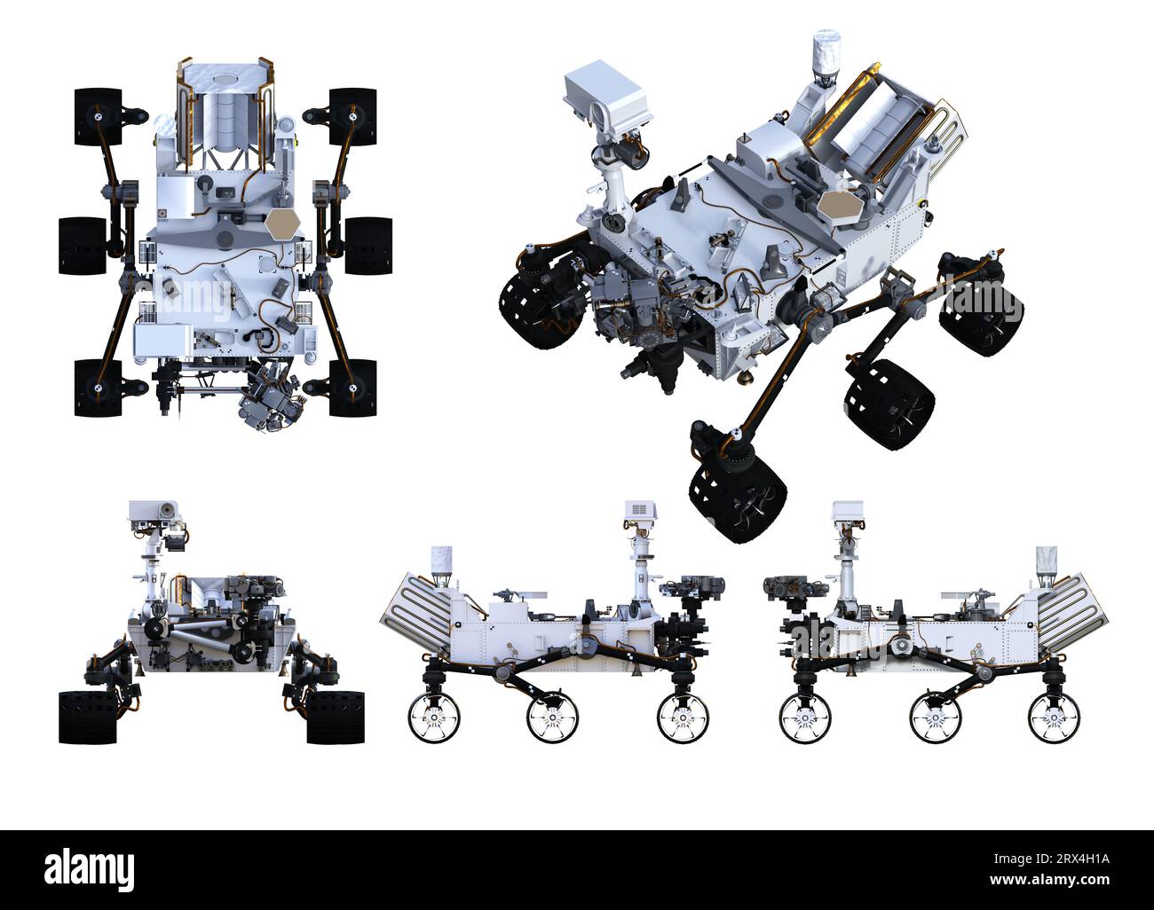 Perseverance rover perspectives, illustration Stock Photo - Alamy
