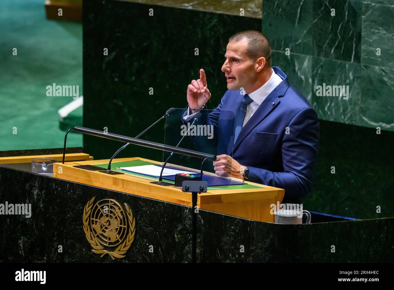 New York, USA. 22nd Sep, 2023. Robert Abela, Prime Minister of Malta ...
