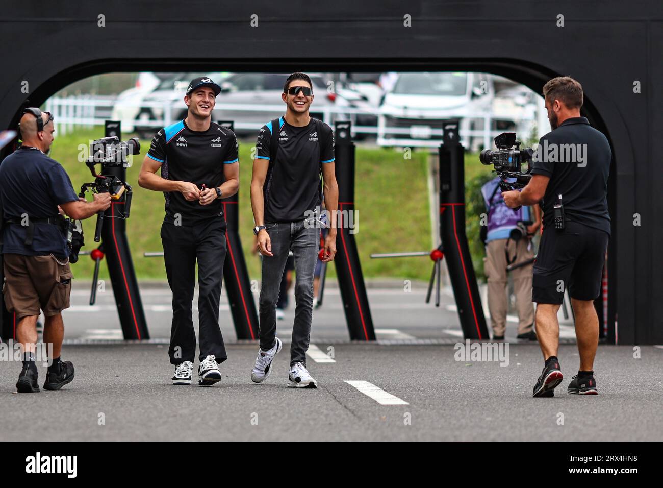 Suzuka, Japan. 23rd Sep, 2023. (L to R): Jack Doohan (AUS) Alpine F1 Team Reserve Driver with ...