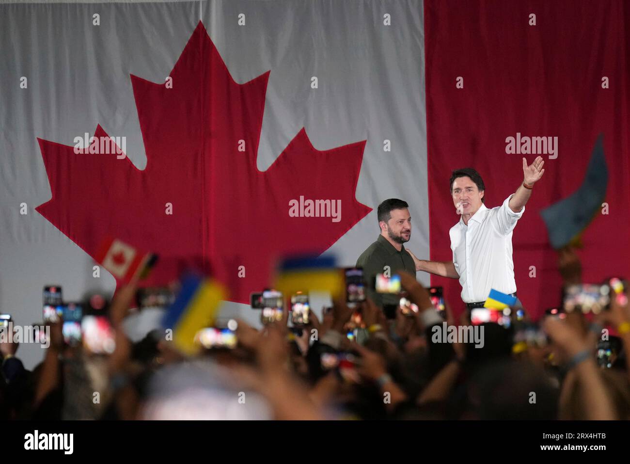 Canadian Prime Minister Justin Trudeau, right, introduces Ukrainian ...