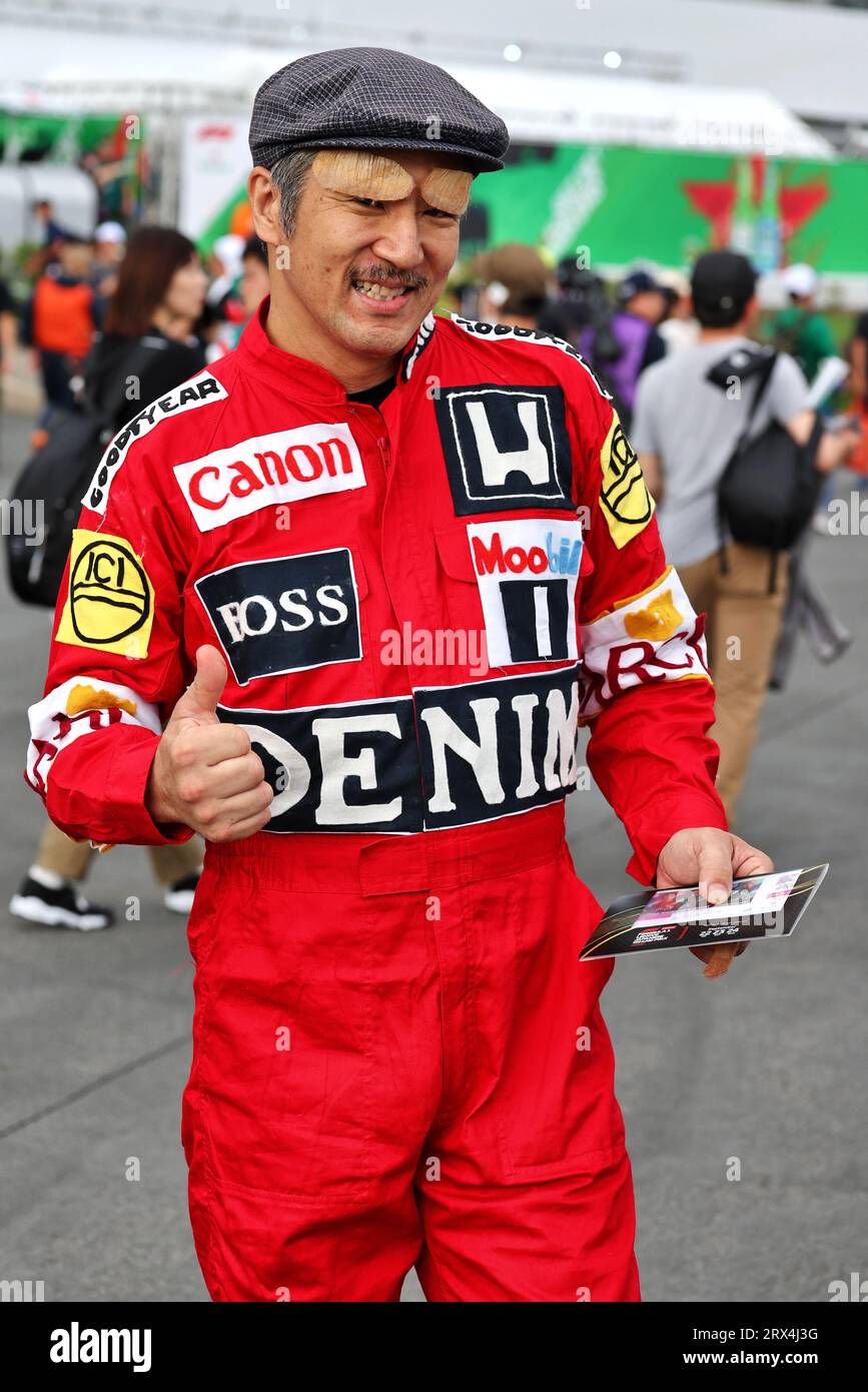 Suzuka, Japan. 23rd Sep, 2023. Circuit atmosphere - Nigel Mansell fan. Formula 1 World ...