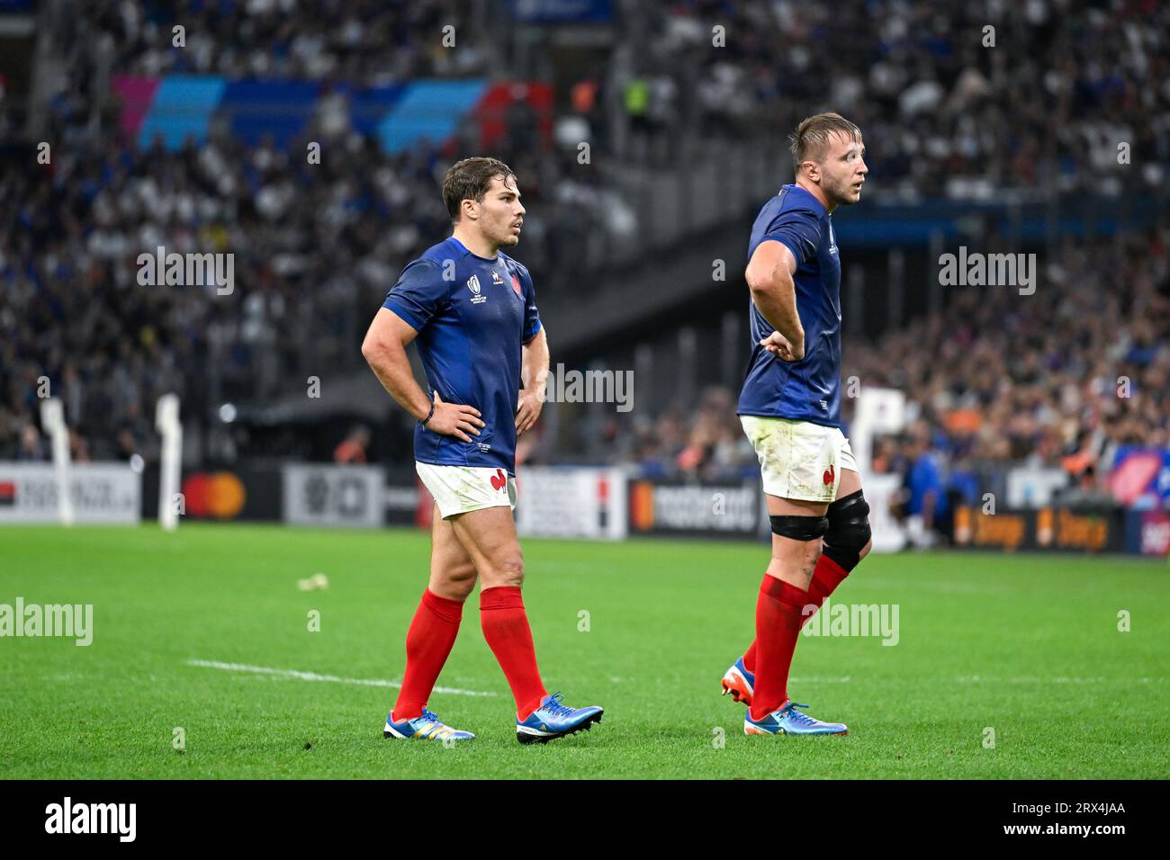 Paris, France. 21st Sep, 2023. Antoine Dupont and Anthony Jelonch ...