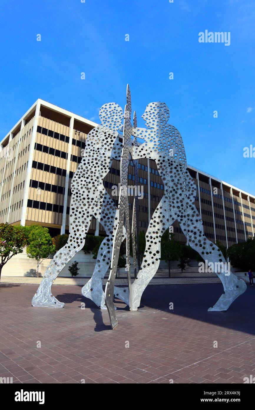 Los Angeles, California: Public Art "Molecule Man" by Sculptor Jonathan ...