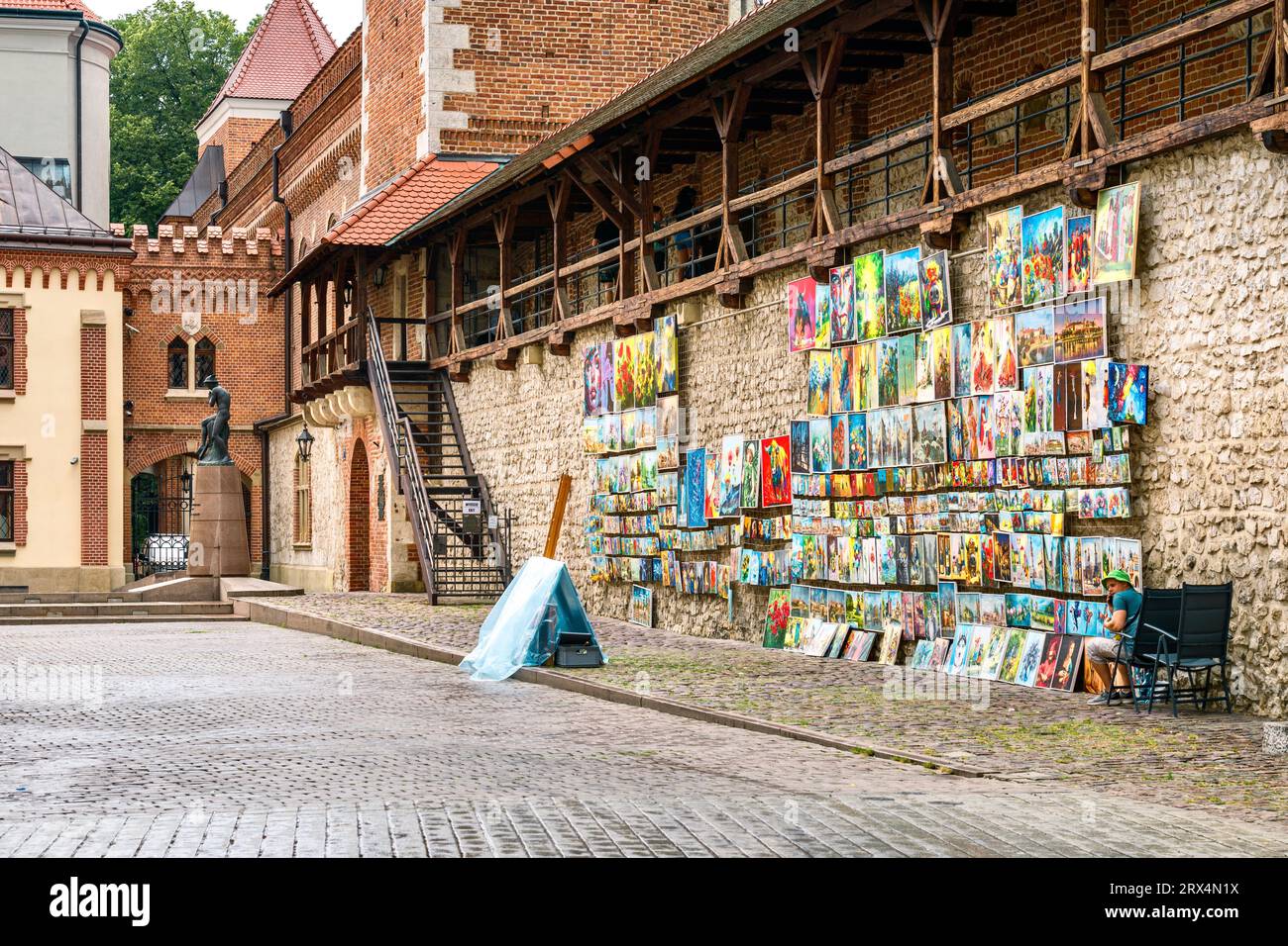 Krakow Poland August 12 2023 Street Art Gallery Near Florian Gate krakow-poland-august-12-2023-street-art-gallery-near-florian-gate