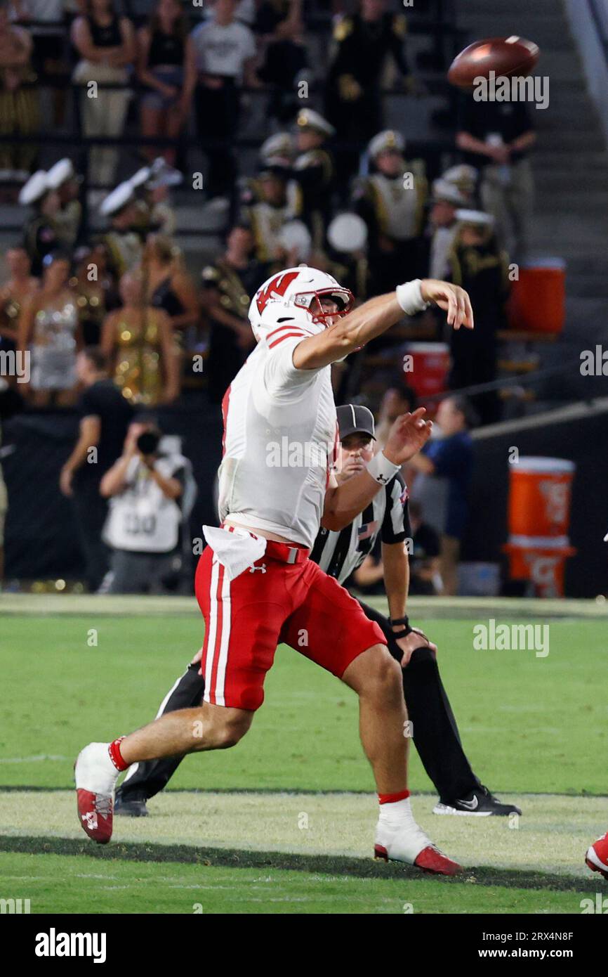 WEST LAFAYETTE, IN - SEPTEMBER 22: Wisconsin Badgers quarterback Tanner ...