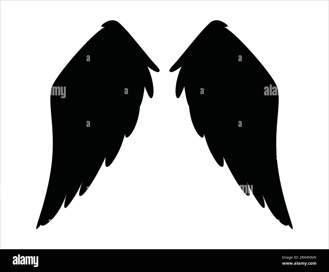 Angle wings silhouette vector art white background Stock Vector Image ...