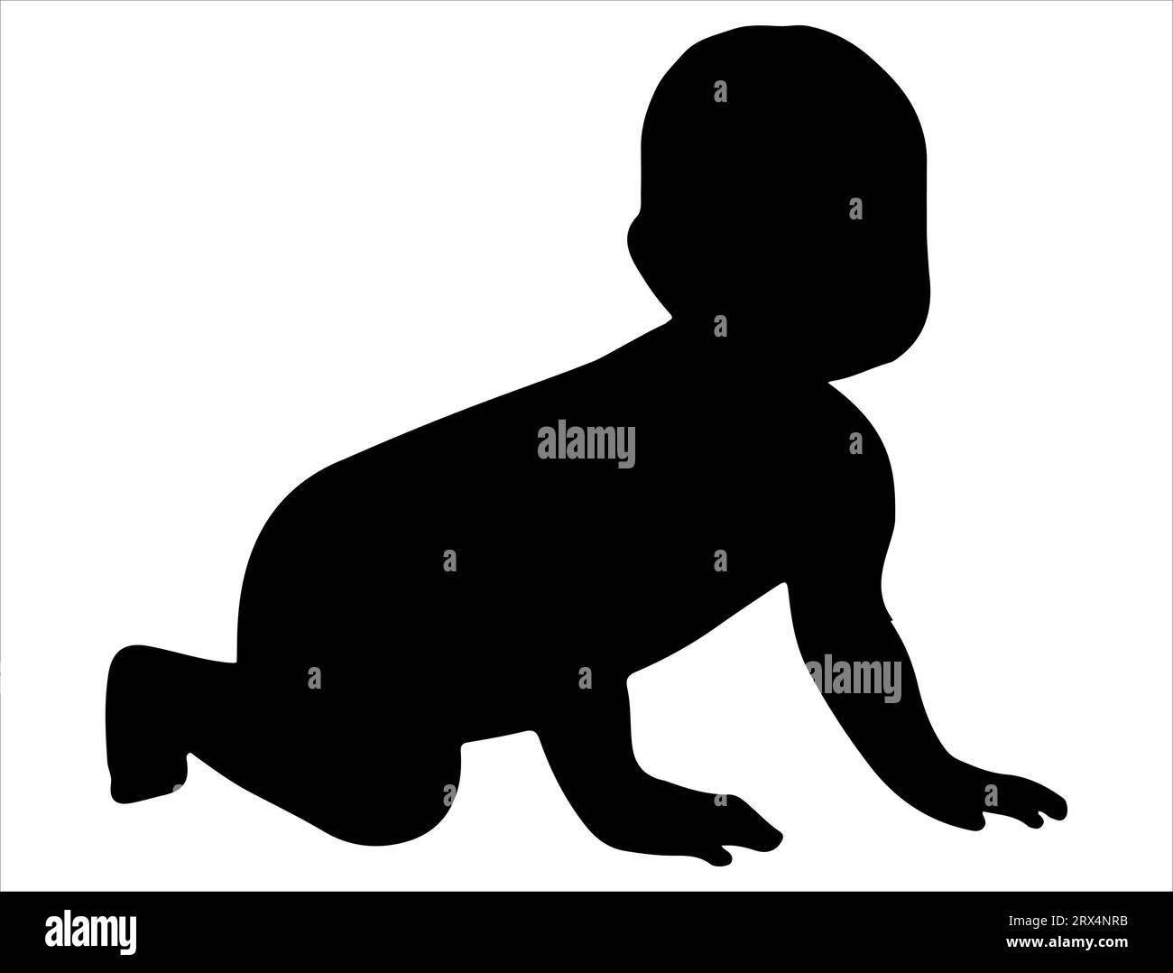 Baby silhouette vector art white background Stock Vector Image & Art ...