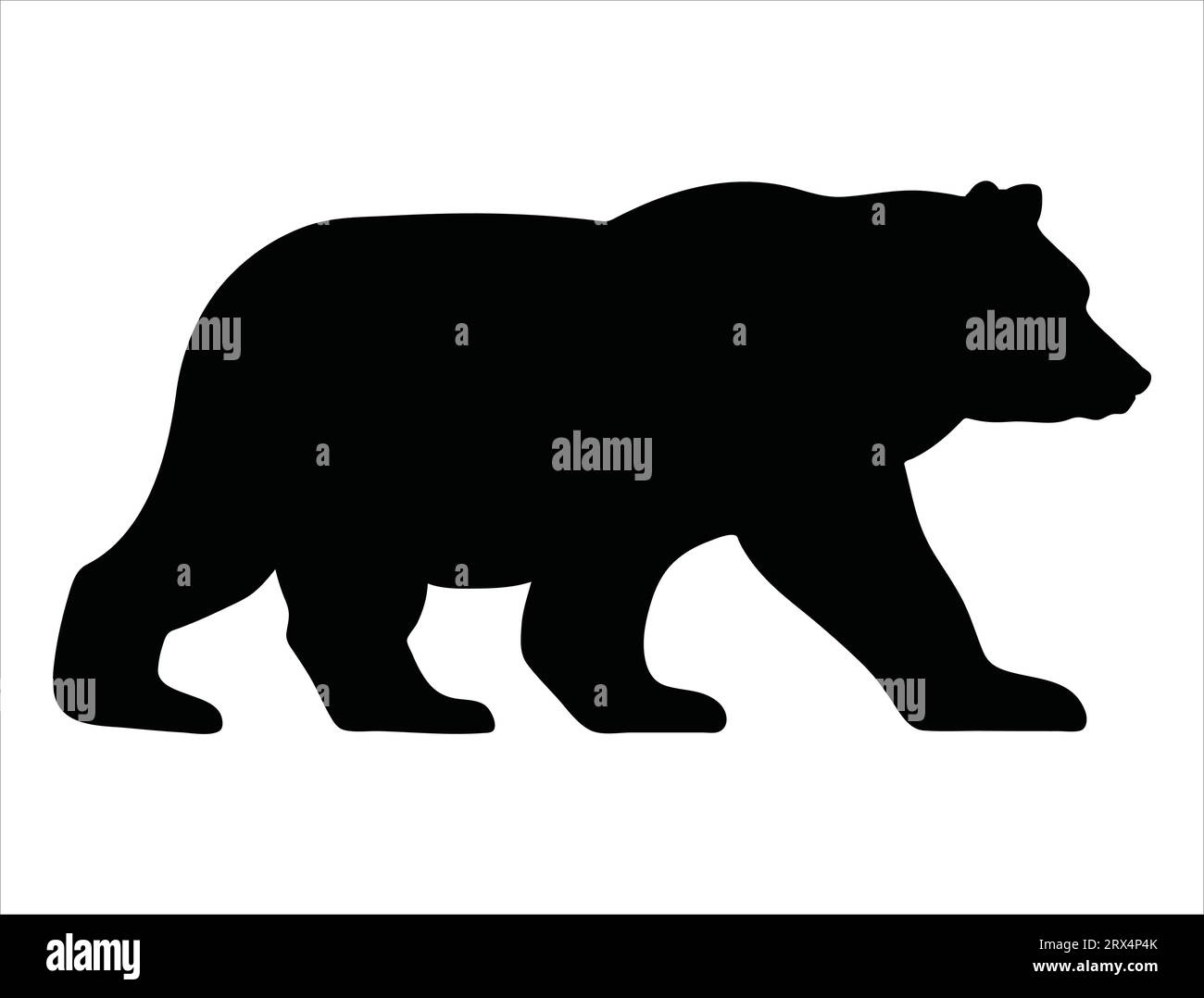 Bear silhouette vector art white background Stock Vector Image & Art ...