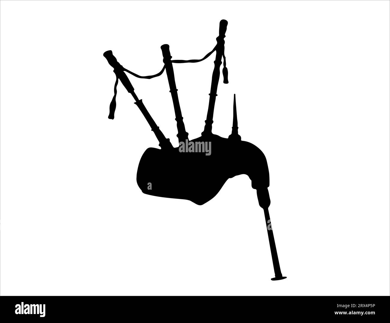 Bagpipe silhouette vector art white background Stock Vector Image & Art ...