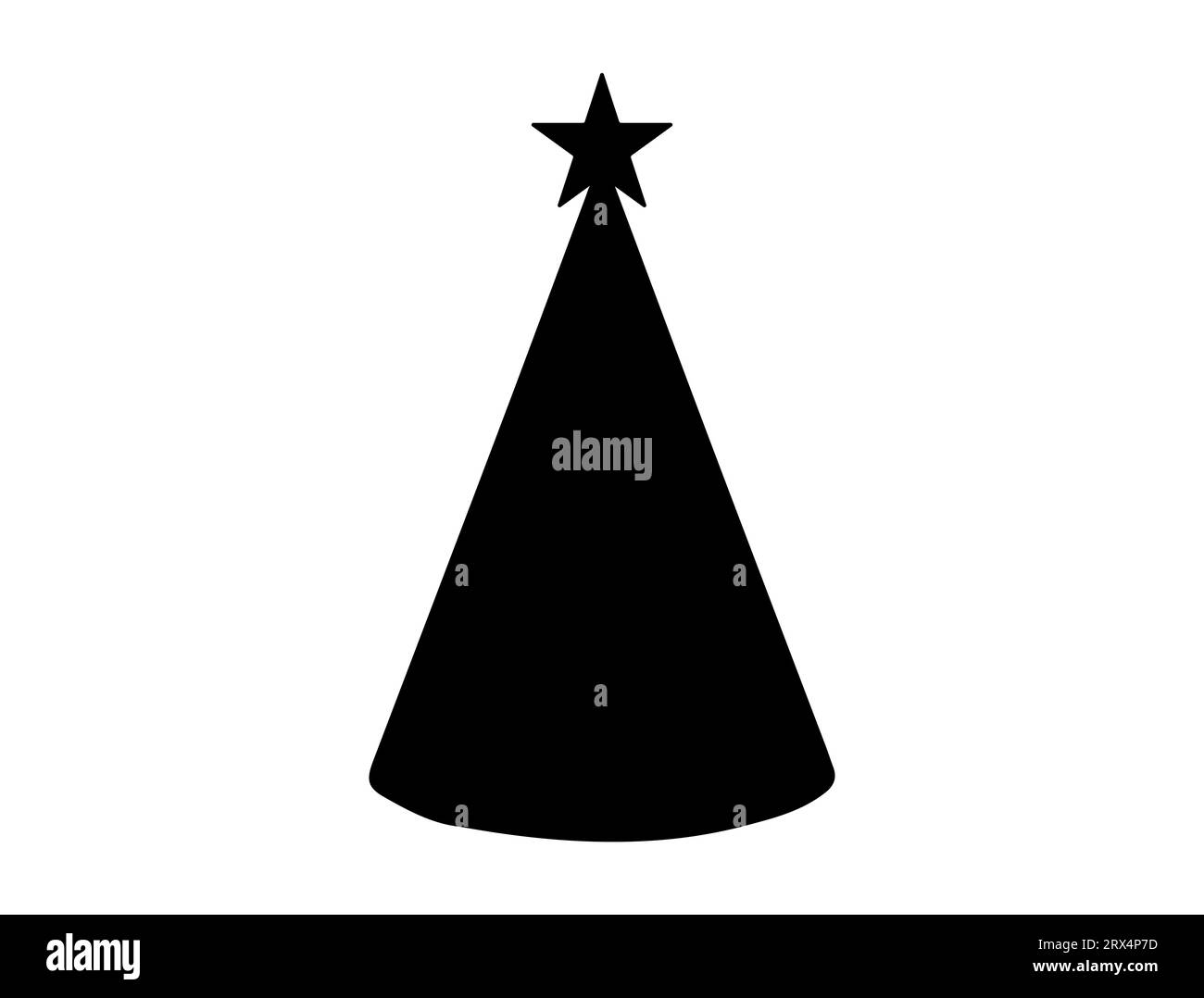 Birthday Hat Silhouette Vector Art White Background Stock Vector Image