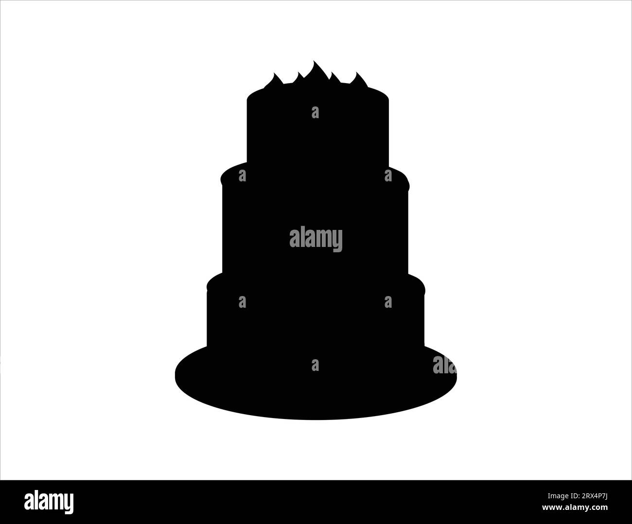 Birthday cake silhouette vector art white background Stock Vector Image ...