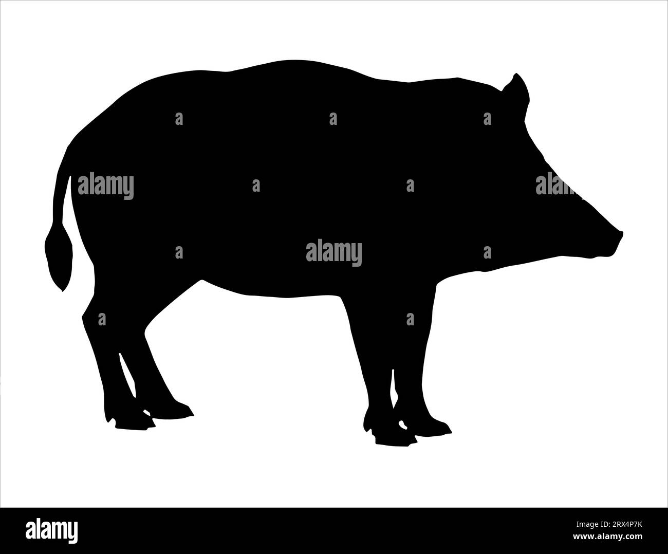 Boar silhouette vector art white background Stock Vector Image & Art ...
