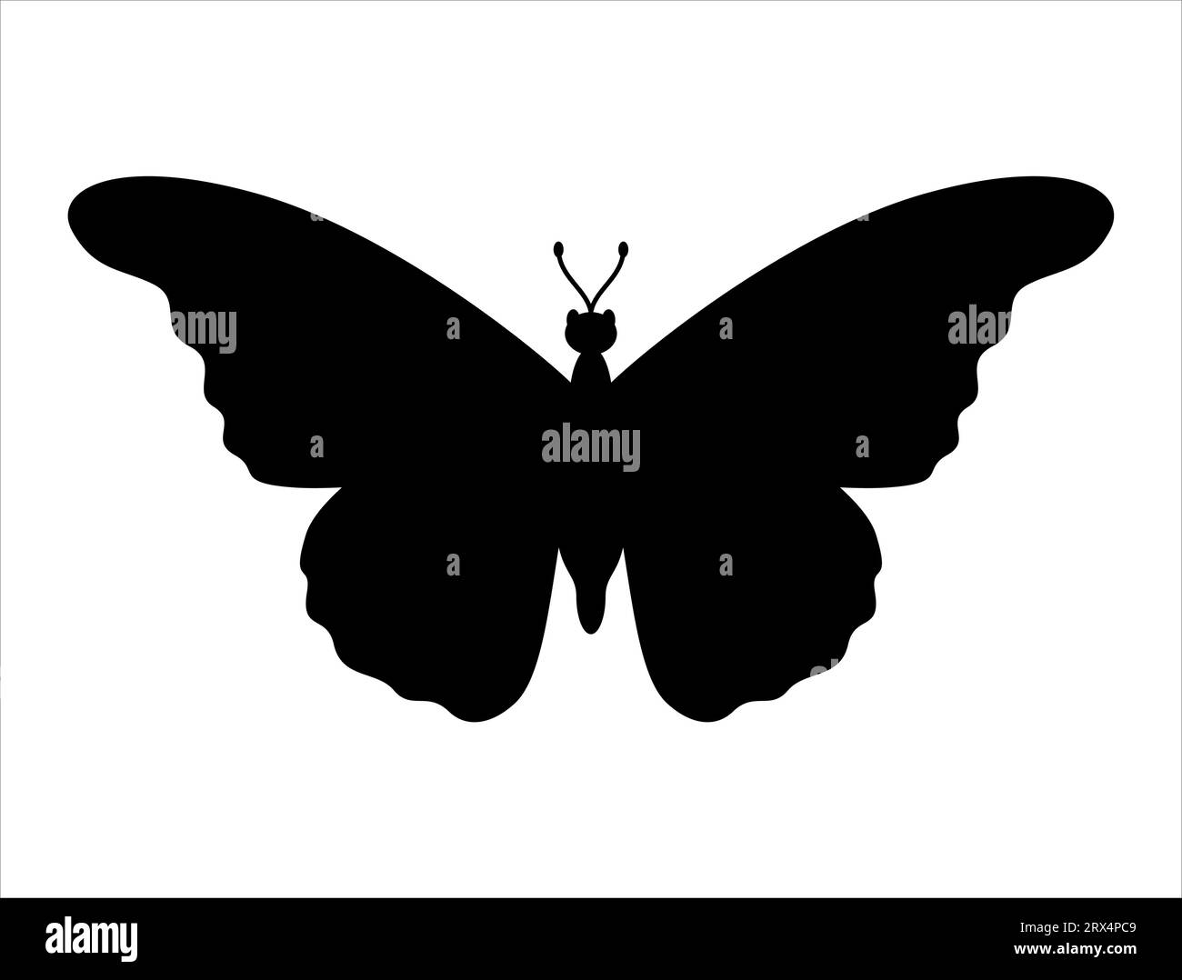 Butterfly silhouette vector art white background Stock Vector Image ...