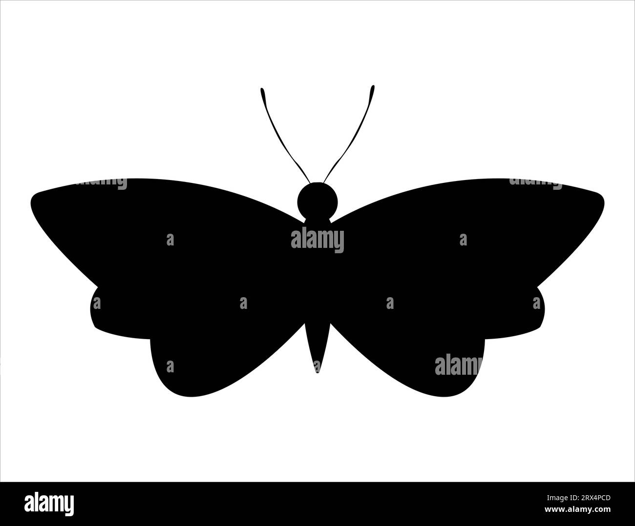 Butterfly silhouette vector art white background Stock Vector Image ...