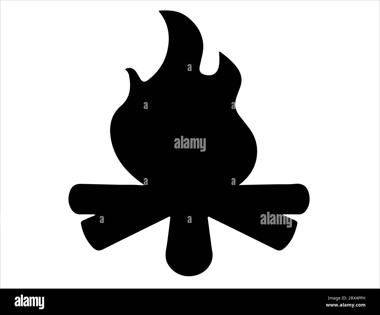 Campfire silhouette vector art white background Stock Vector Image ...