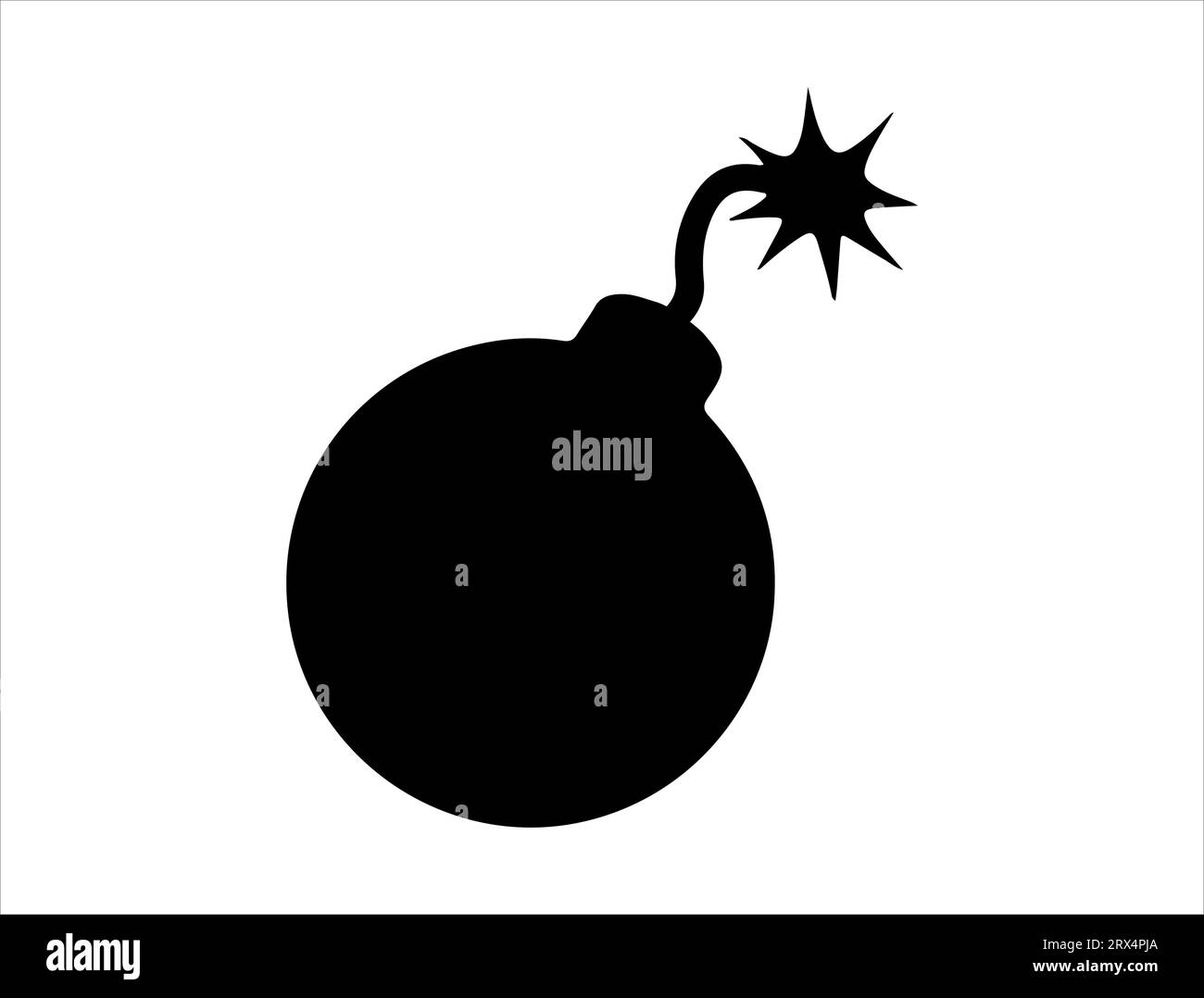 Cartoon bomb silhouette vector art white background Stock Vector Image & Art - Alamy