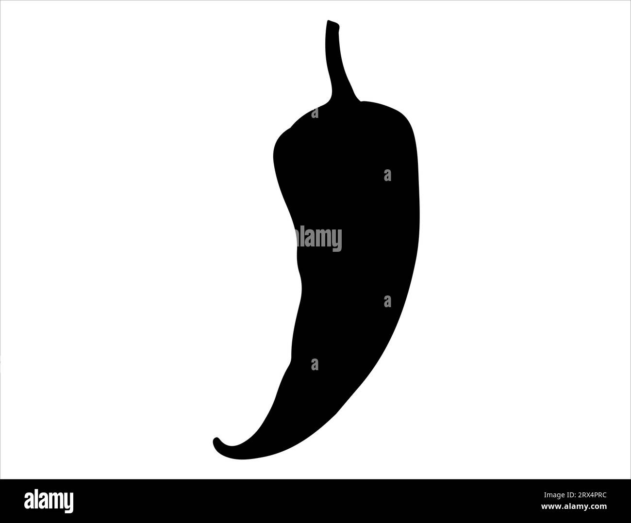 Chili pepper silhouette vector art white background Stock Vector Image ...