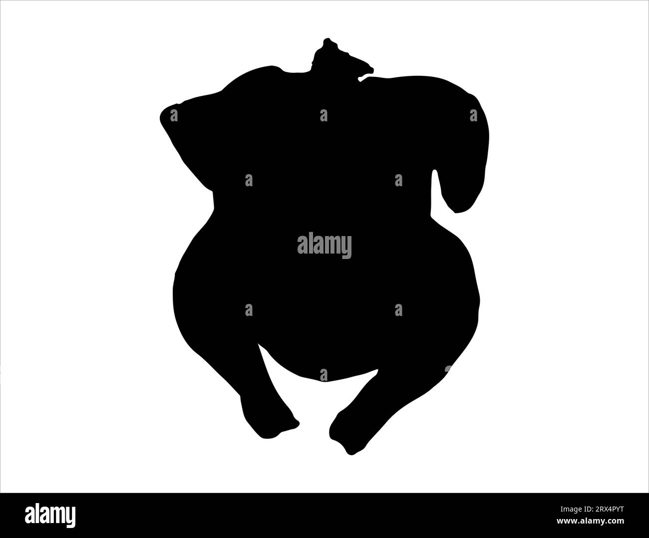 Cooked chicken silhouette vector art white background Stock Vector ...
