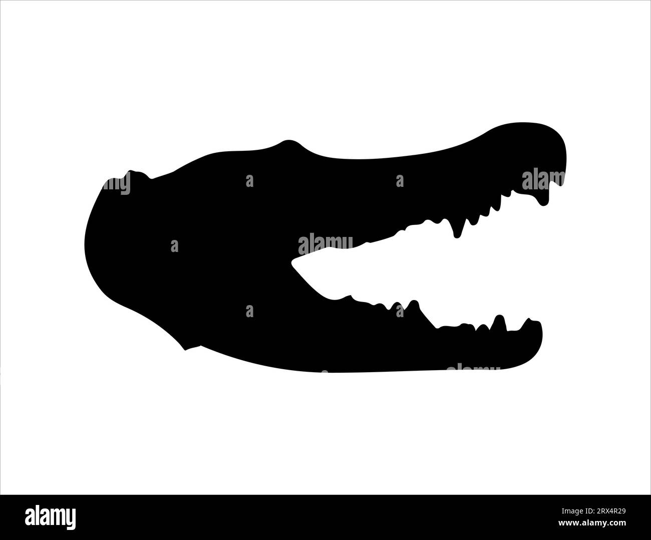 Crocodile head silhouette vector art white background Stock Vector ...