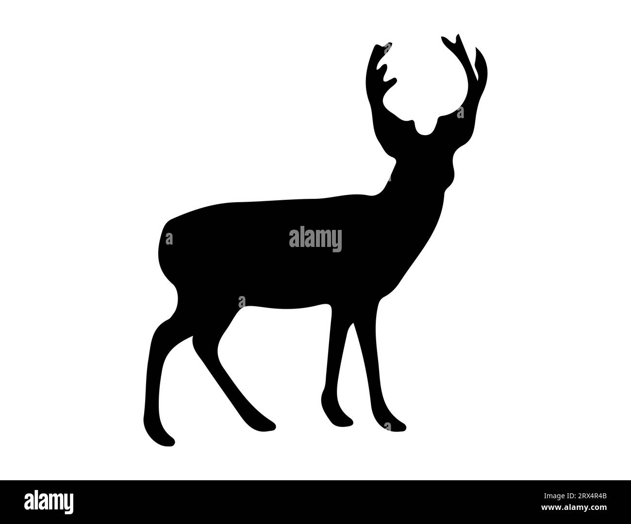 Deer silhouette vector art white background Stock Vector Image & Art ...