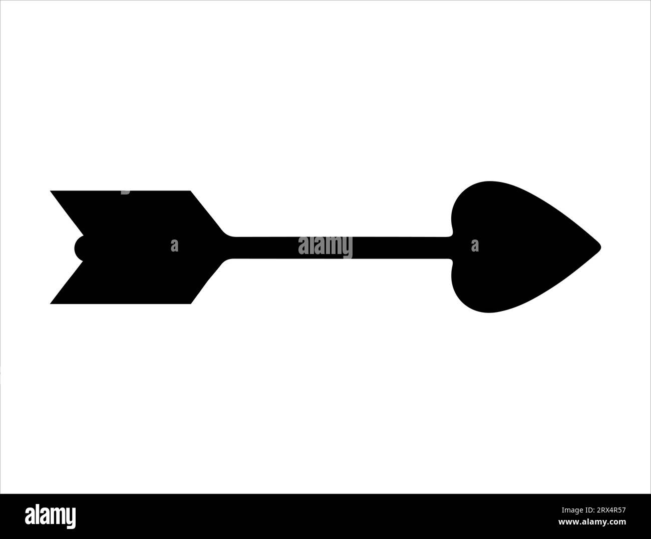 Cupid arrow silhouette vector art white background Stock Vector Image ...