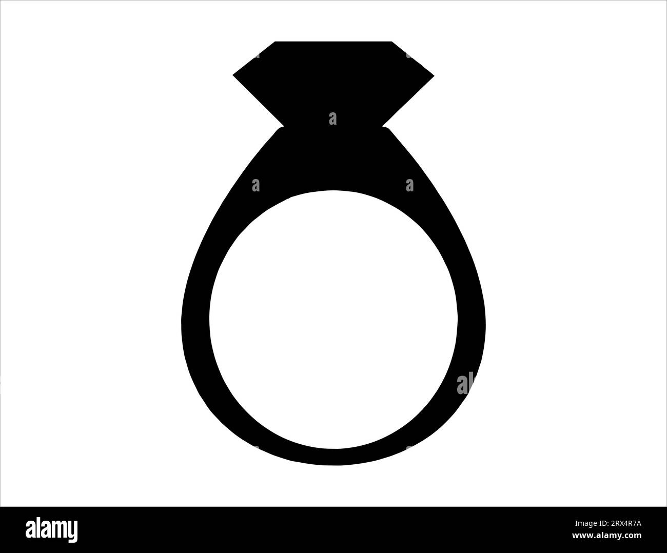 Diamond ring silhouette vector art white background Stock Vector Image ...